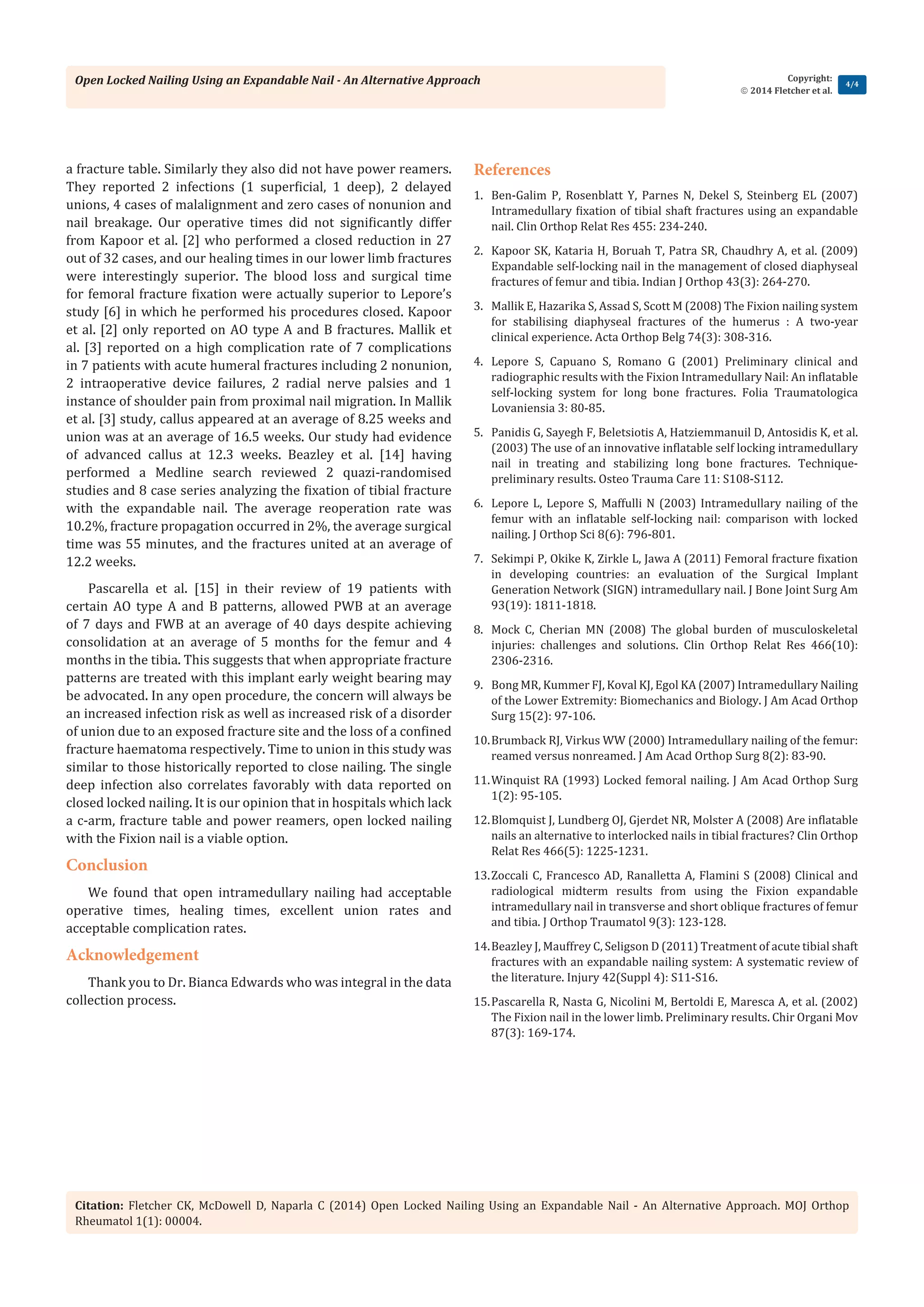 Medcrave Group - Open Locked Nailing Using an Expandable Nail | PDF