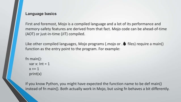 MOJOsppt.pptx | Programming Languages | Computing