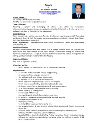 Moklesur rahman cv | PDF