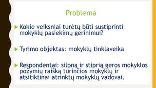 Mokyklu tinklaveikos sekmes veiksniai | PDF