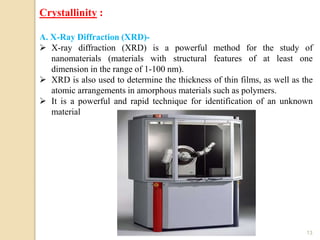 Characterization of Nanoparticles. | PPTX