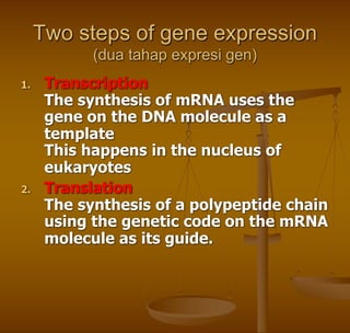 Mol genet-7-ekspresi gen 1-transkripsi | PPT