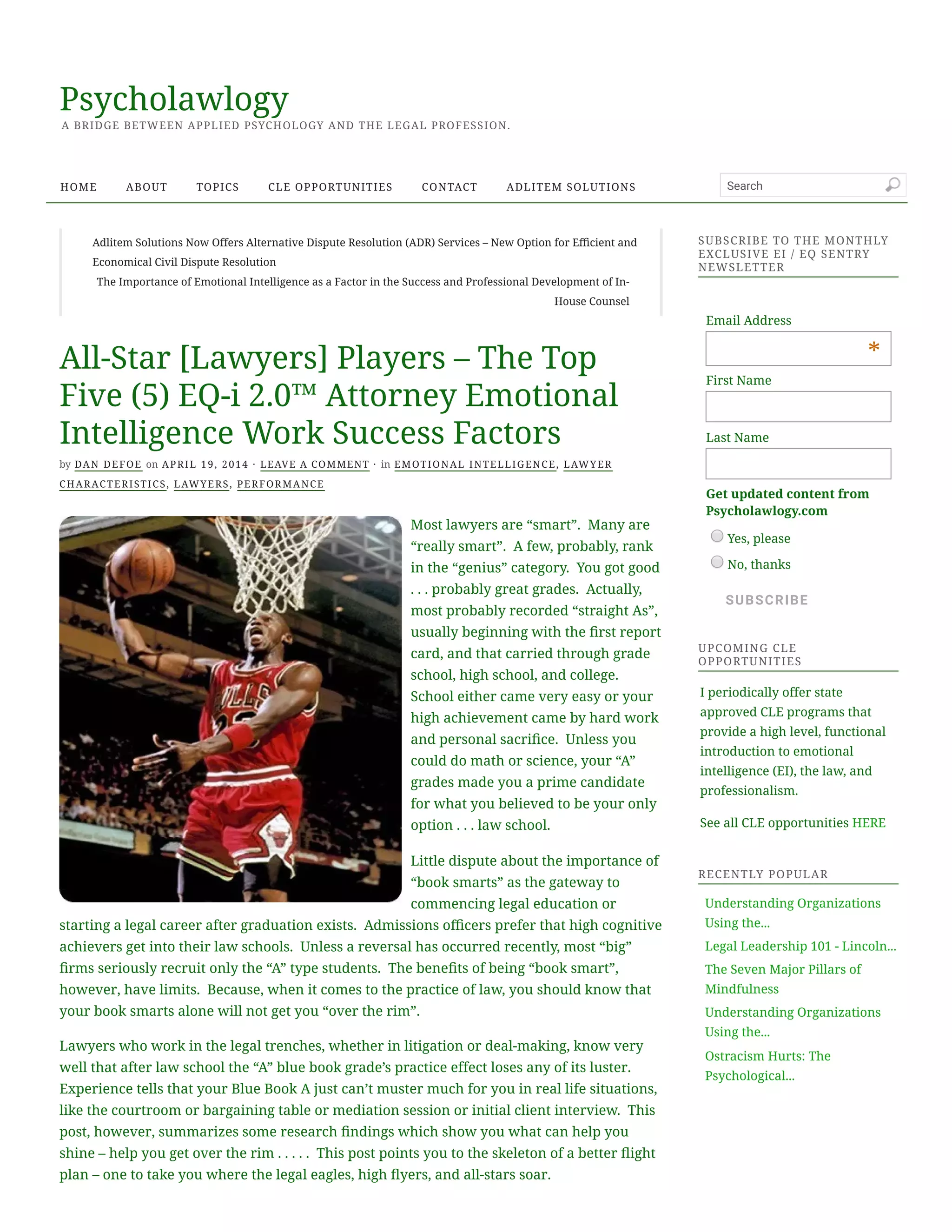 Psycholawlogy emotional intelligence stress management articles | PDF