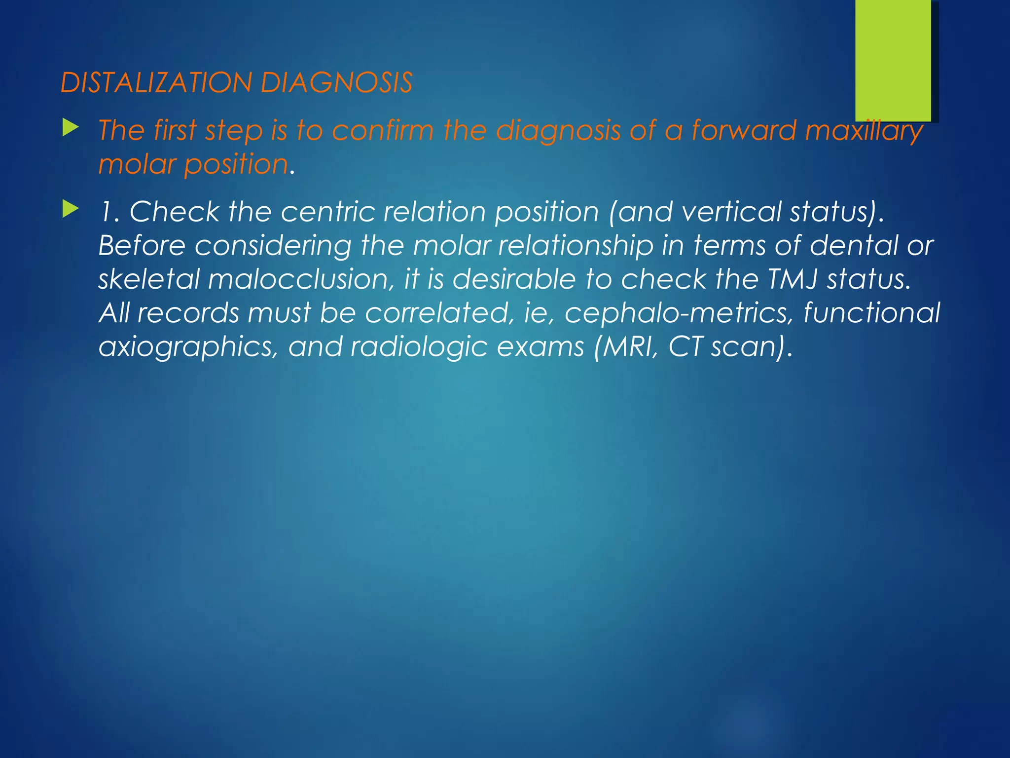 Molar distalisation | PPT
