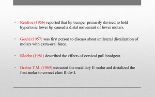 Molar distalisation in Orthodontics | PPTX