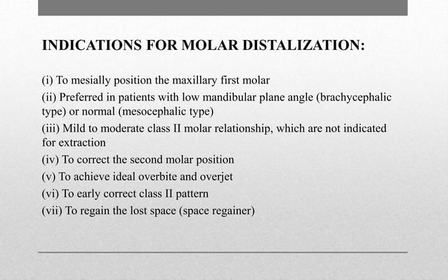 Molar distalisation in Orthodontics | PPTX | Dental Health | Diseases ...