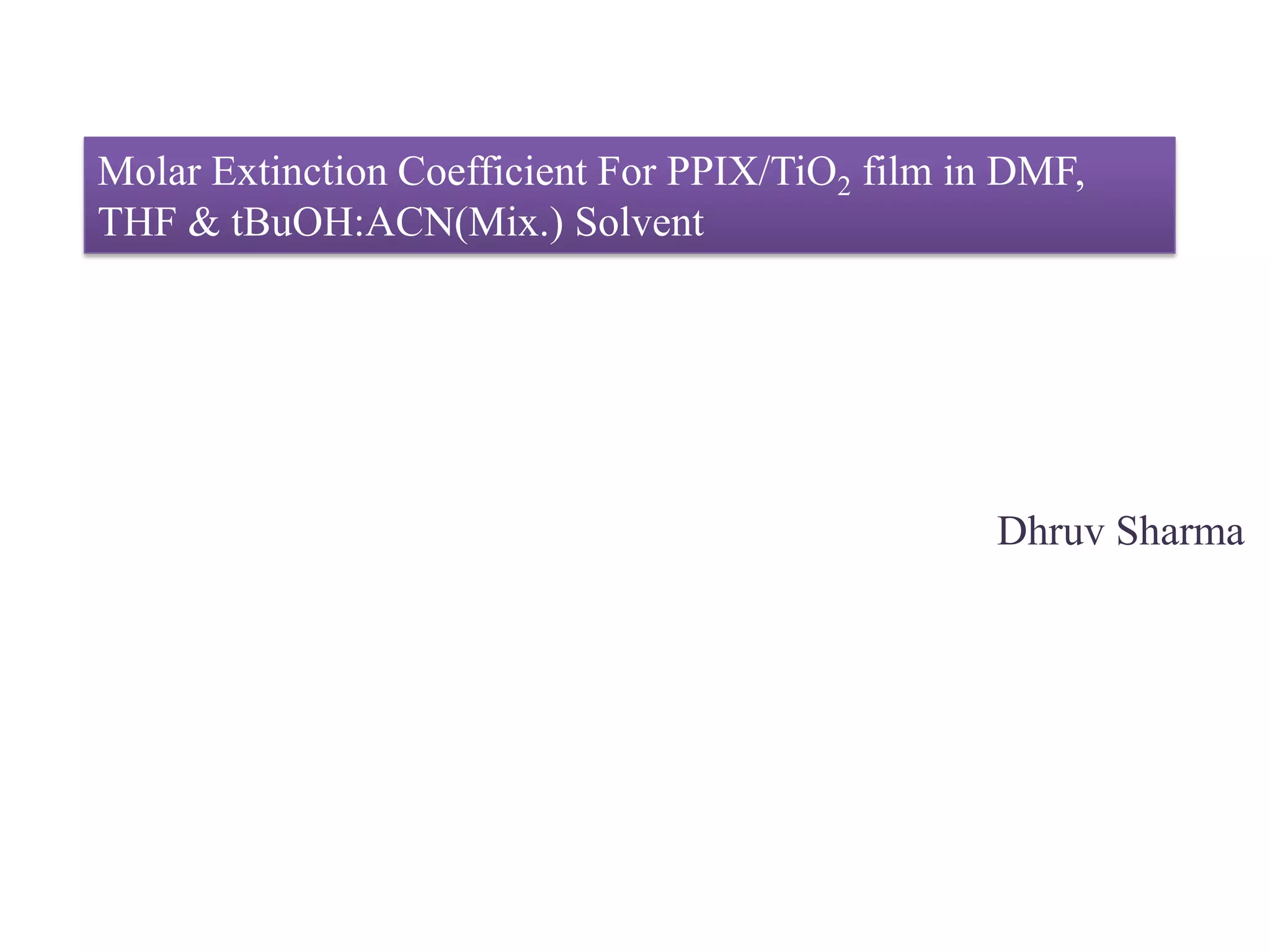 Molar Extinction Coefficient Pptx
