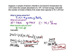 Molar Heat Capacity Sample Problems | PDF