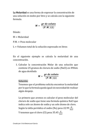 Molaridad | PDF