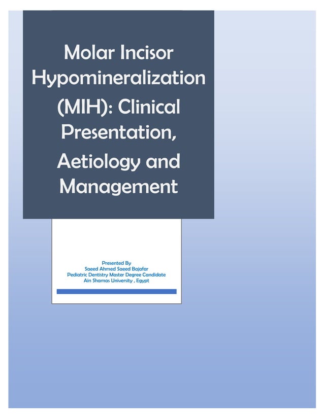 Molar Incisor Hypomineralization Pdf Dental Health Diseases And Conditions