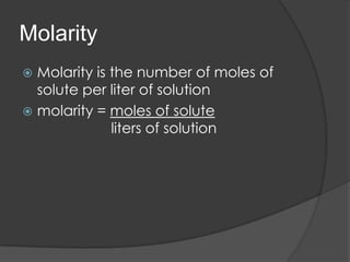 Molarity | PPT