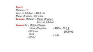 Normality,Molality,Molarity,Mole fraction,Formality | PPTX