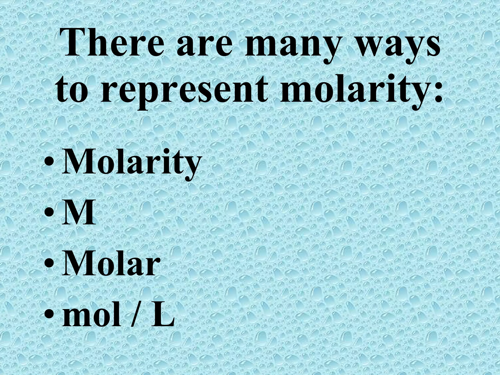 Molarity 1 | PPT
