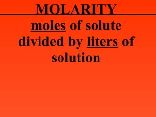 Molarity 1 | PPT