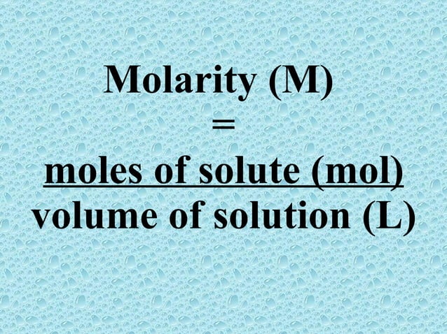 Molarity 1 | PPT