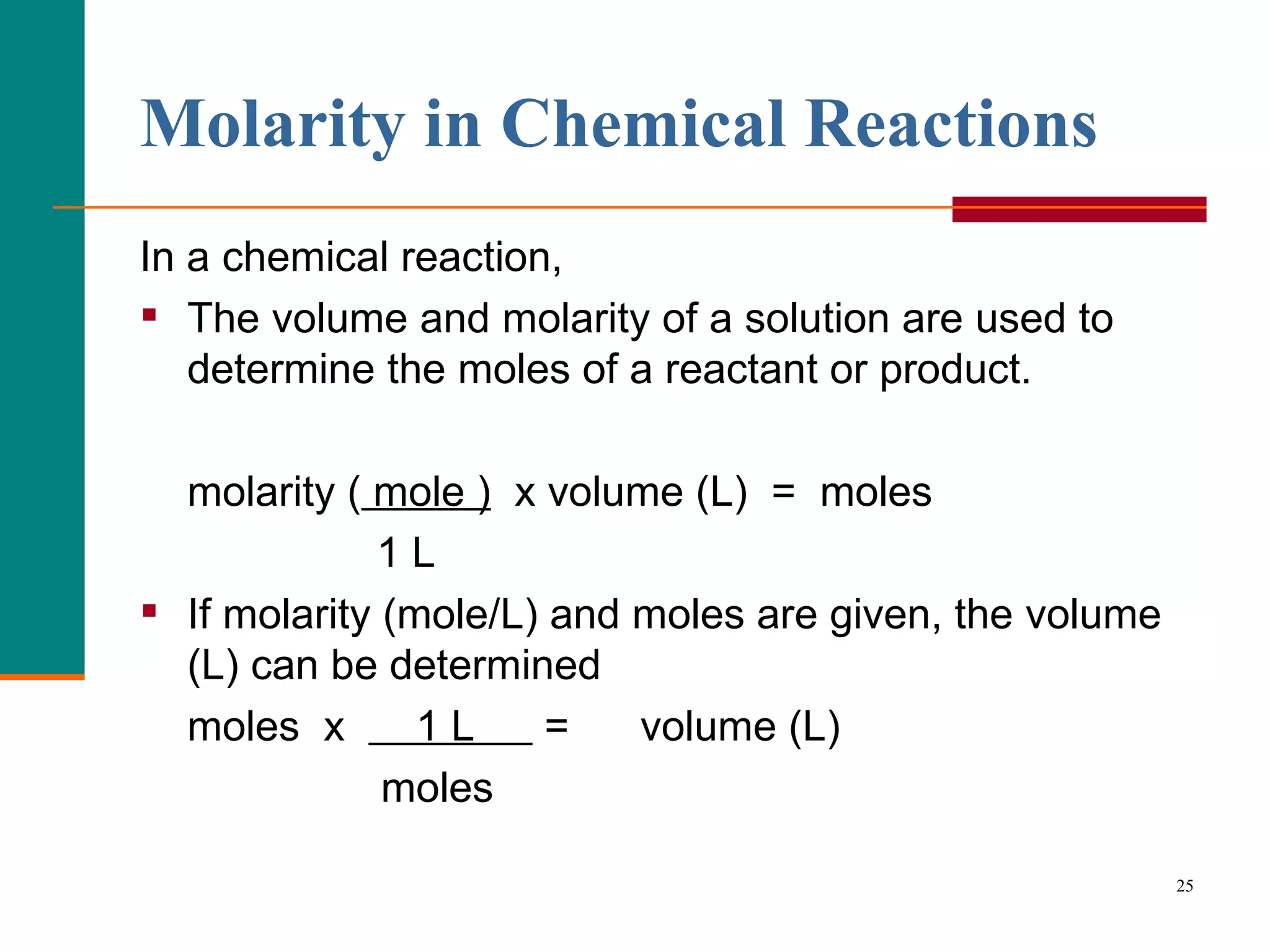 Molarity and dilution | PPT
