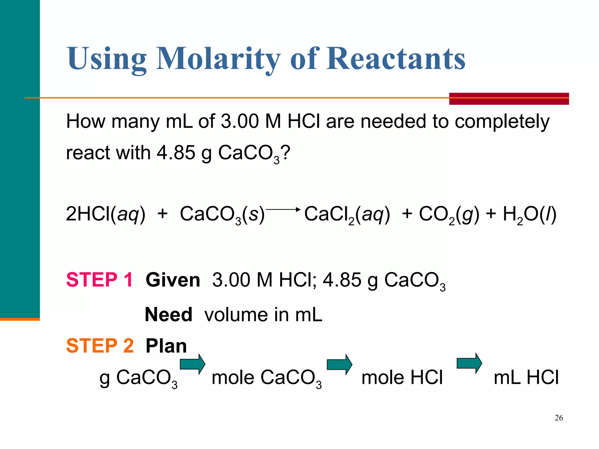 Molarity and dilution | PPT
