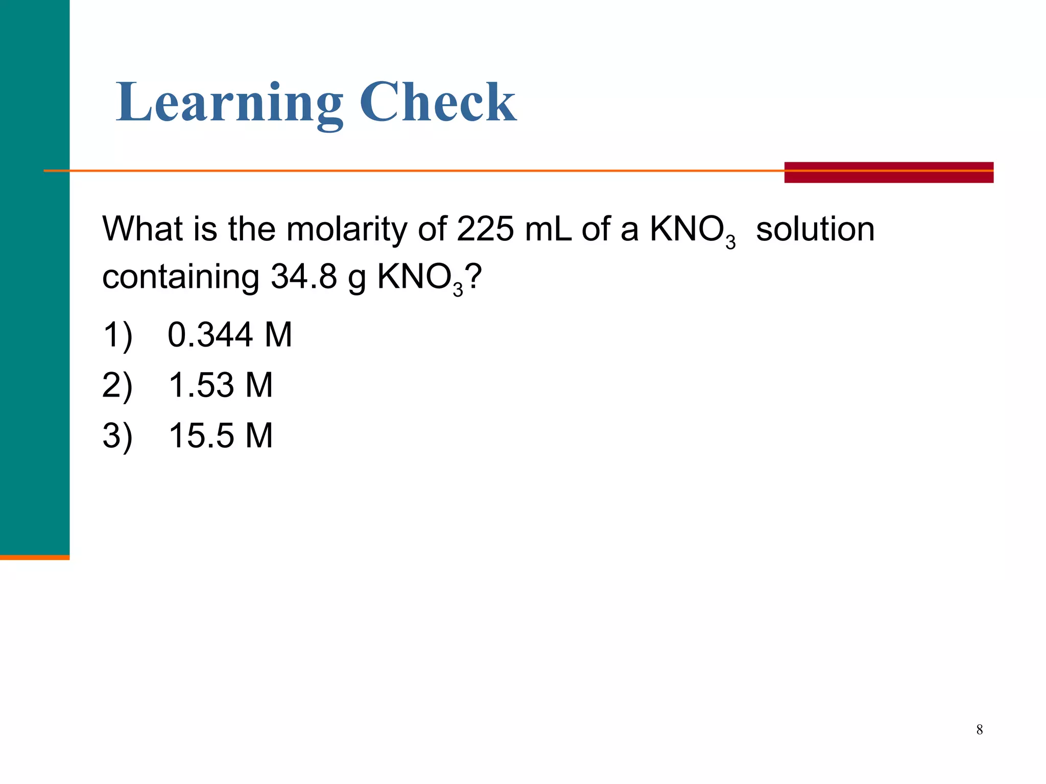 Molarity and dilution | PPT