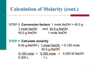 Molarity and dilution | PPT