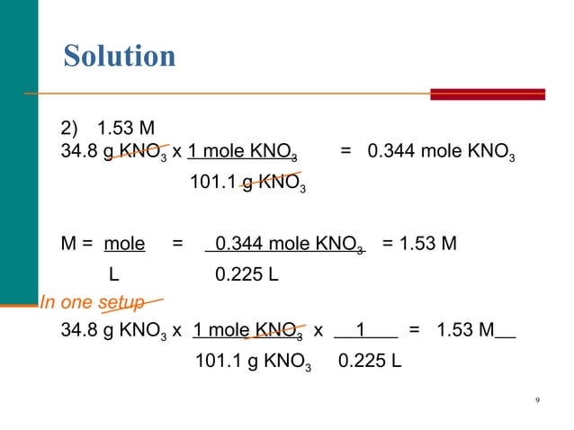 Molarity and dilution | PPT | Chemistry | Science