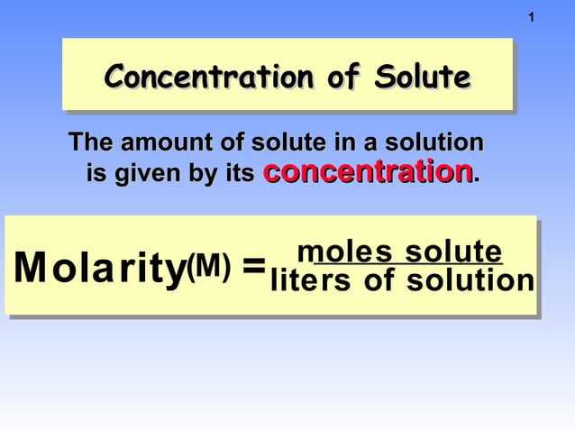 Molarity Molality Dilutions | PPT | Chemistry | Science