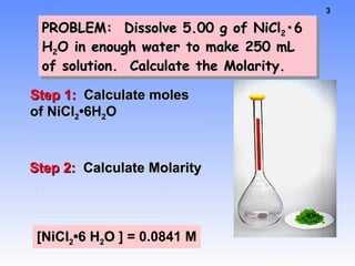 Molarity Molality Dilutions | PPT