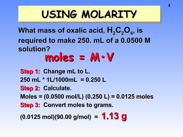Molarity Molality Dilutions | PPT | Chemistry | Science