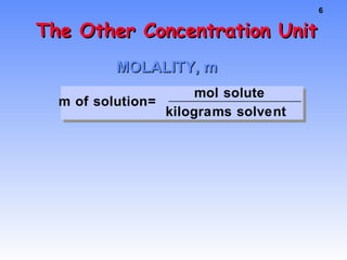 Molarity Molality Dilutions | PPT