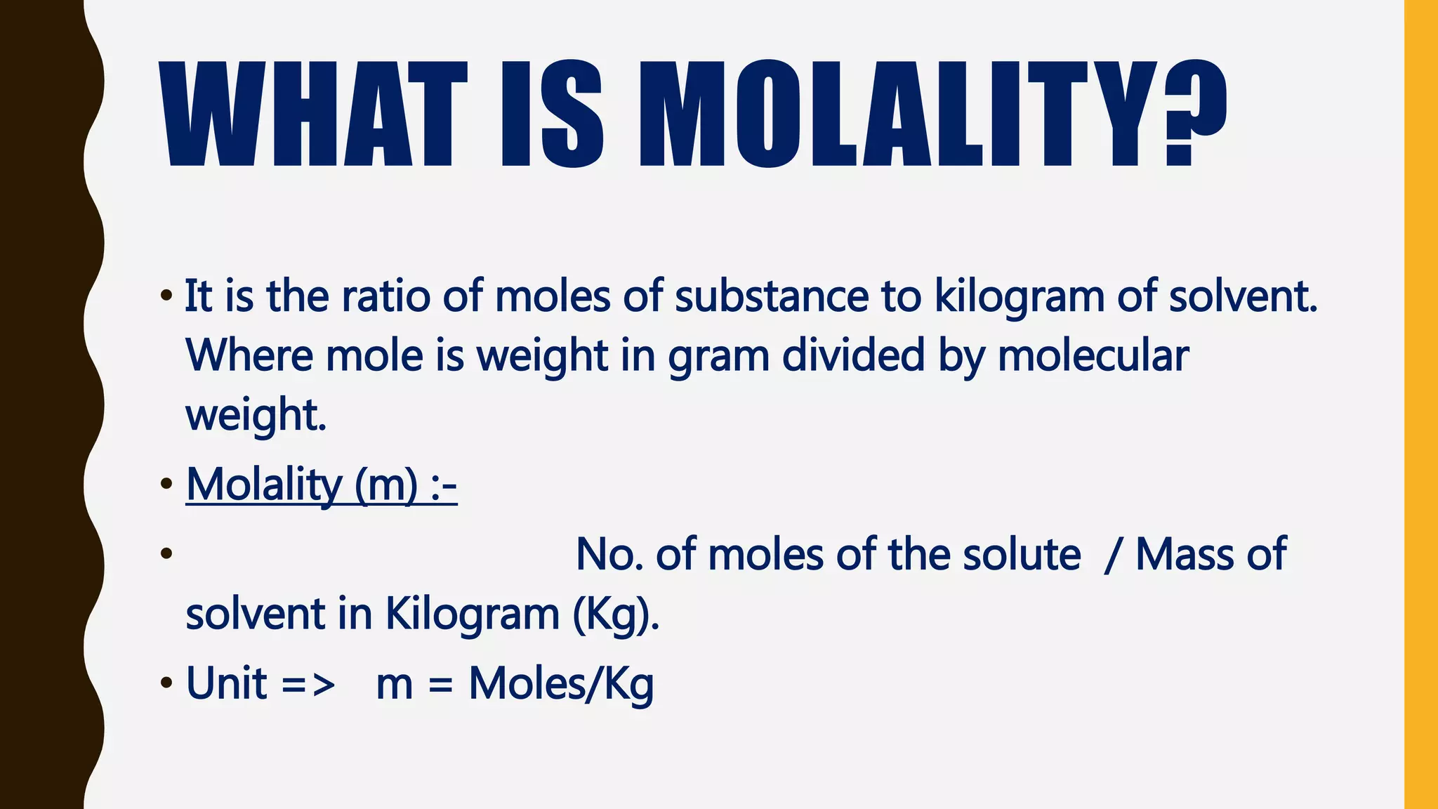 Molarity vs Molality | PPTX