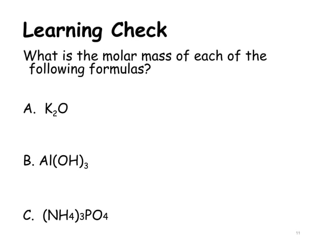 Molar Mass Chemistry PowerPoint Presentation | PPT