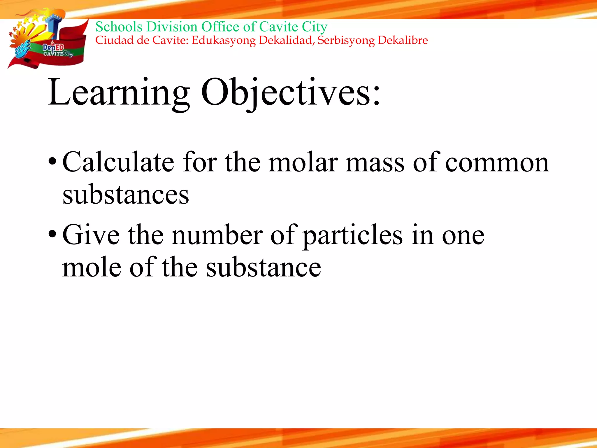 Molar mass ppt, drill | PPTX
