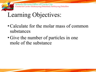 Molar mass ppt, drill | PPTX | Chemistry | Science