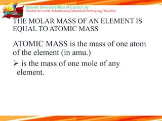 Molar mass ppt, drill | PPTX | Chemistry | Science
