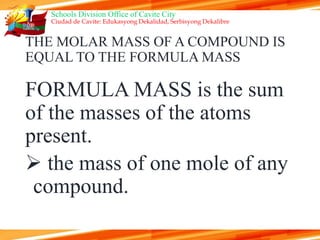 Molar mass ppt, drill | PPTX | Chemistry | Science