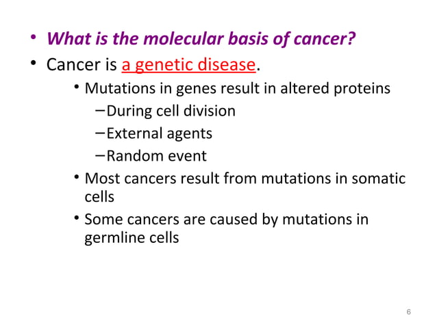 Molecular basis of Cancer | PPT | Cancer | Diseases and Conditions