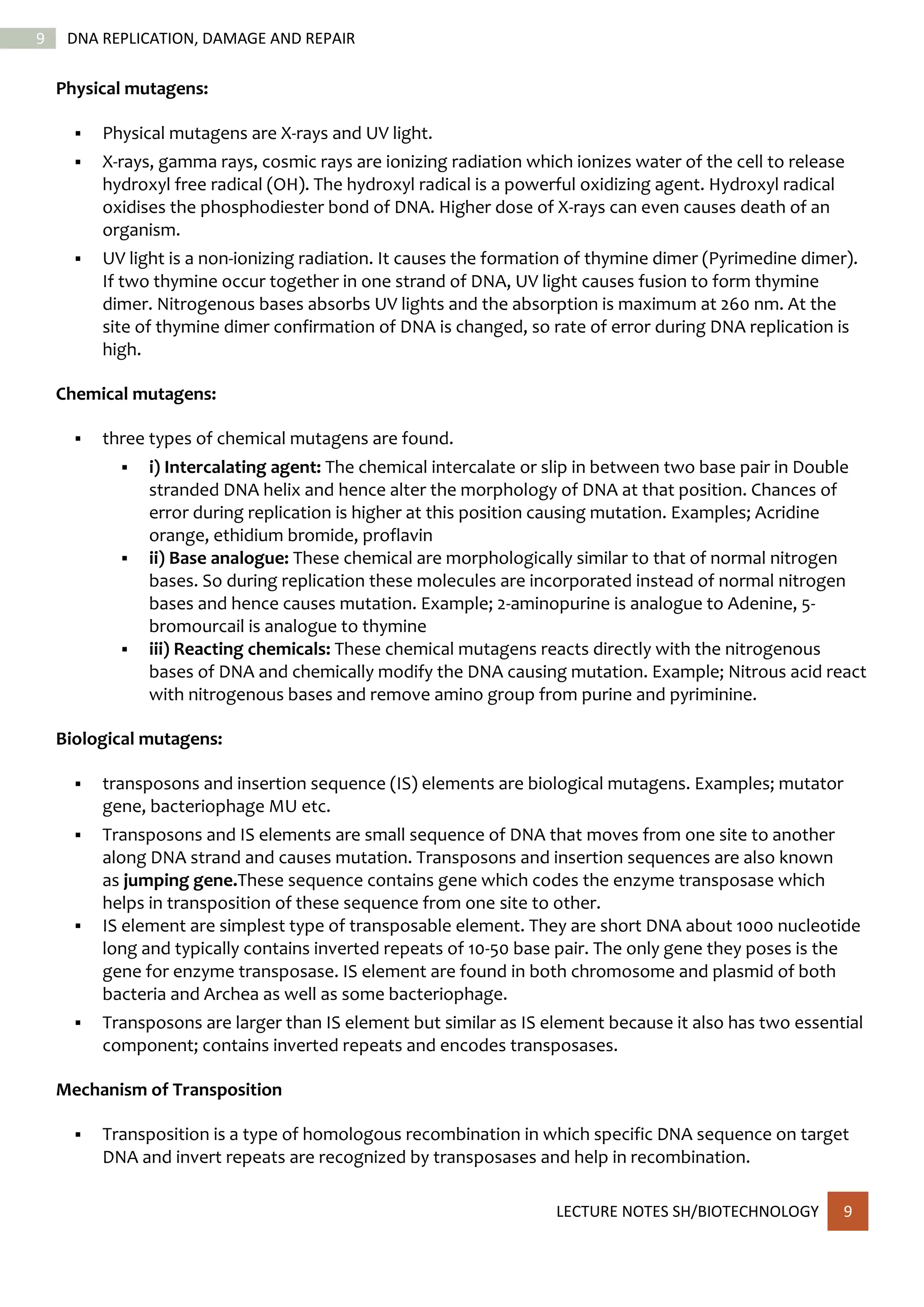 DNA REPLICATION DAMAGE AND REPAIR | PDF