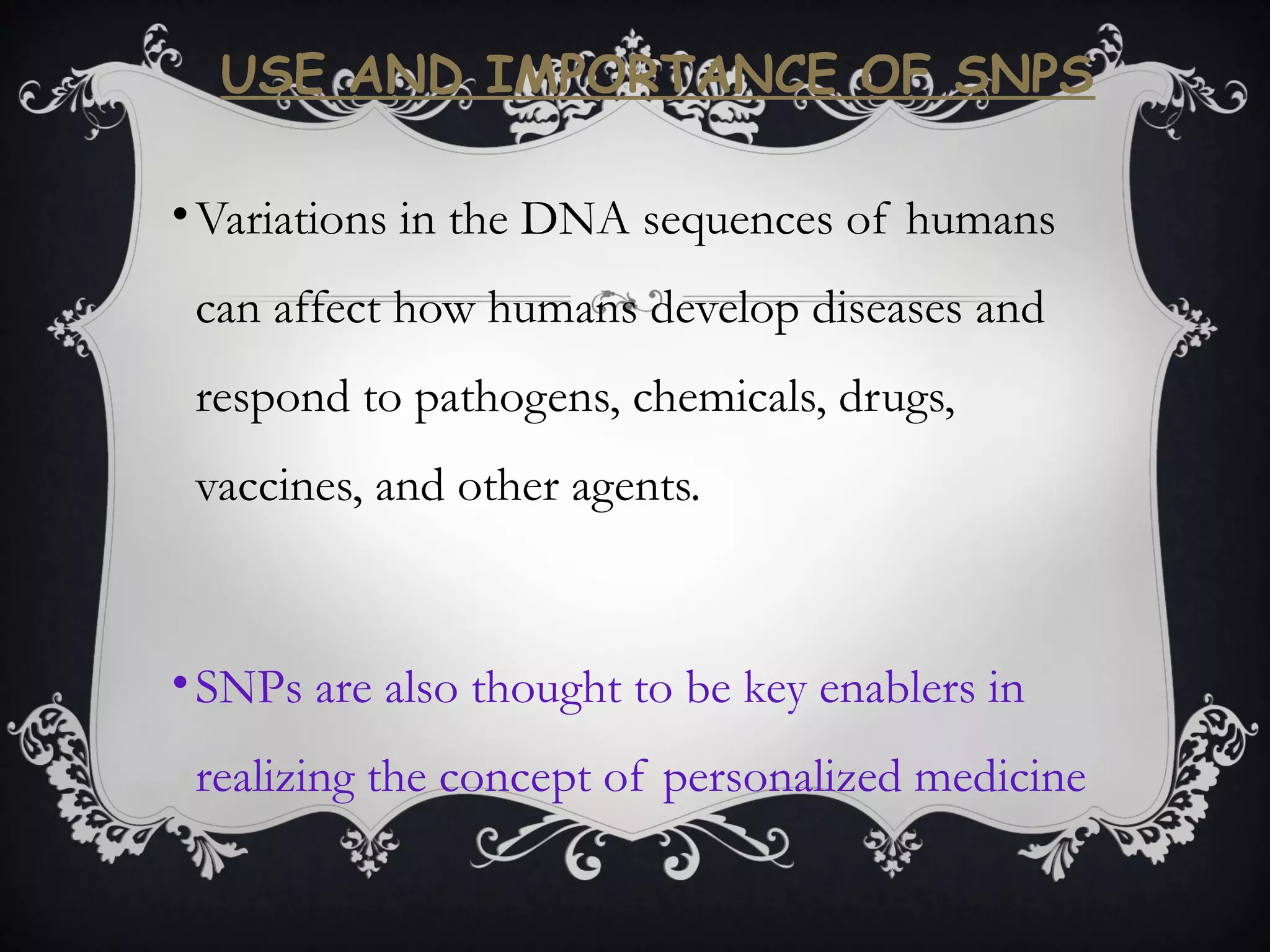 molecular biology pharmacogenomics and SNPs | PPT
