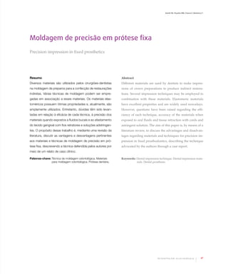 Moldagem de precisão em protese fixa | PDF