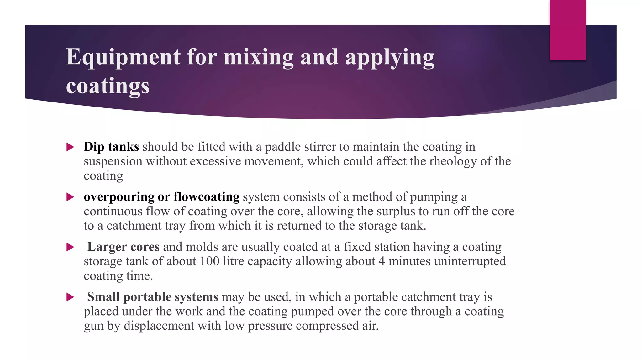Mold and core coating constituents | PPTX