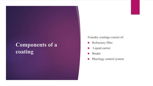 Mold and core coating constituents | PPTX | Chemistry | Science