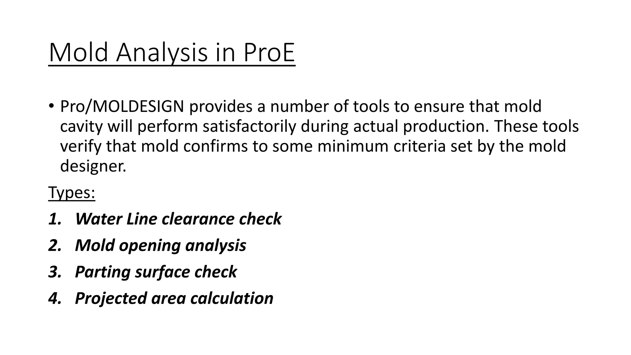 Pro E/Mold Design (Pro/MOLDESIGN) | PPTX | Business and Finance