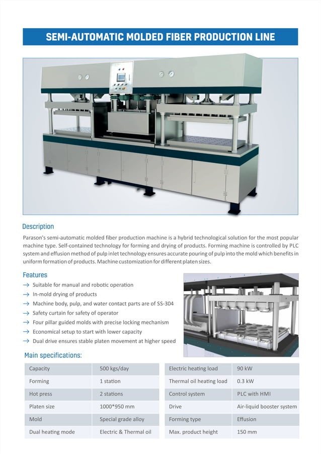 Molded Fiber Products Making Machine - Tableware Products | PDF