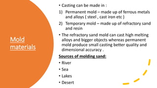 mold materials and molding sand properties | PPT
