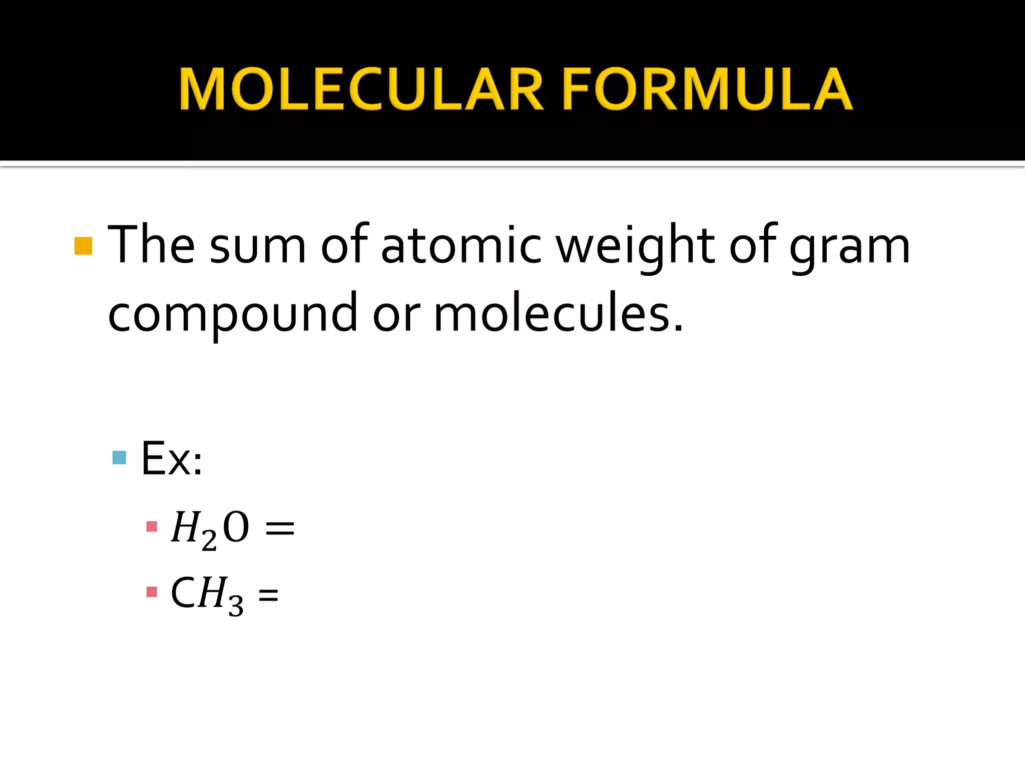 MOLE; Avogadro's Number; Percentage Composition | PDF