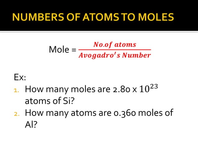 MOLE; Avogadro's Number; Percentage Composition | PDF