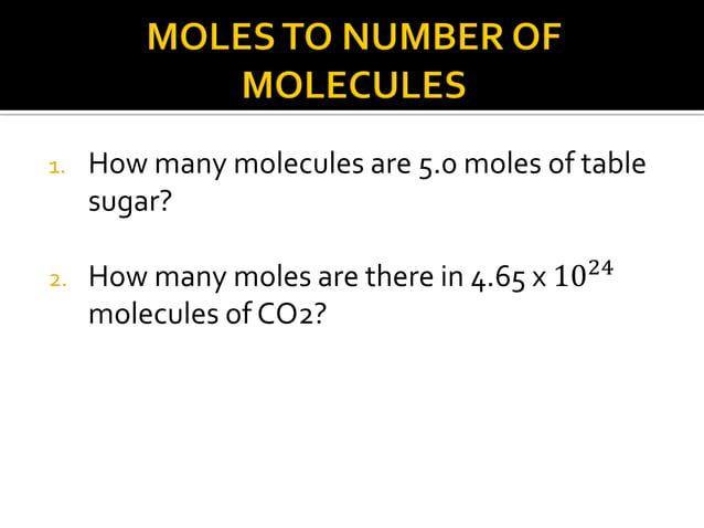 MOLE; Avogadro's Number; Percentage Composition | PDF