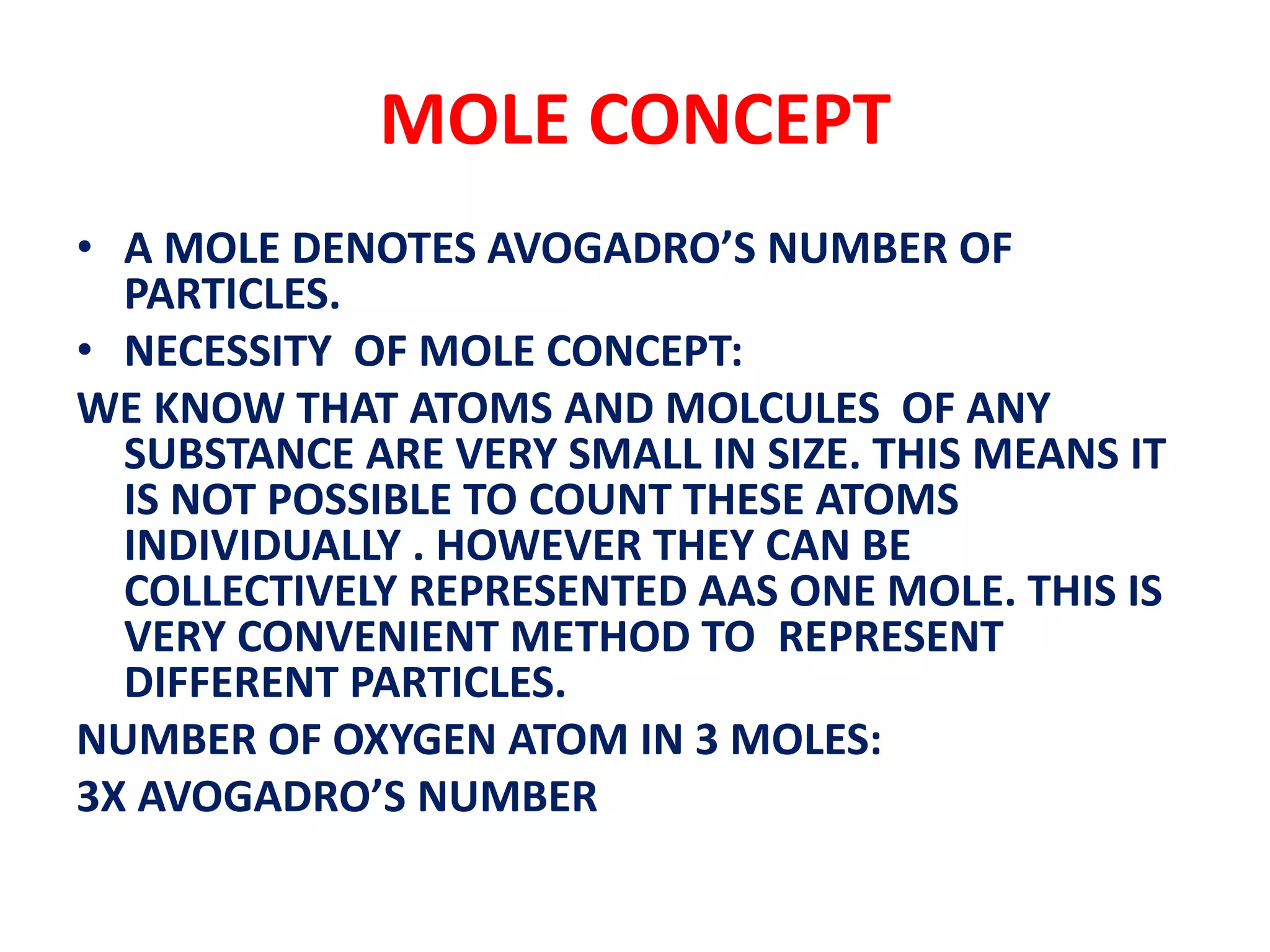 Mole CONCEPT | PPT