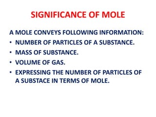Mole CONCEPT | PPTX