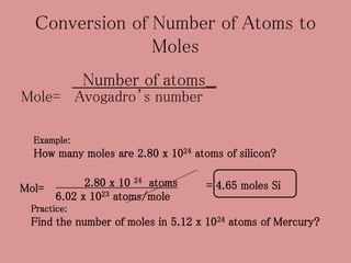 Avogadros Number Examples
