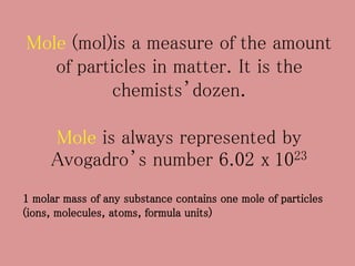 Mole Definition Chemistry